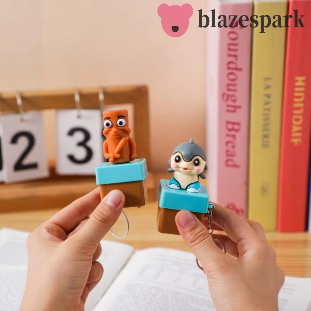 BLAZESPARK กดเพื่อสร้างเสียงพวงกุญแจ, อุปกรณ์เสริมเสียงพลาสติก Tralala พวงกุญแจ, มินิตลก AI Shan ...