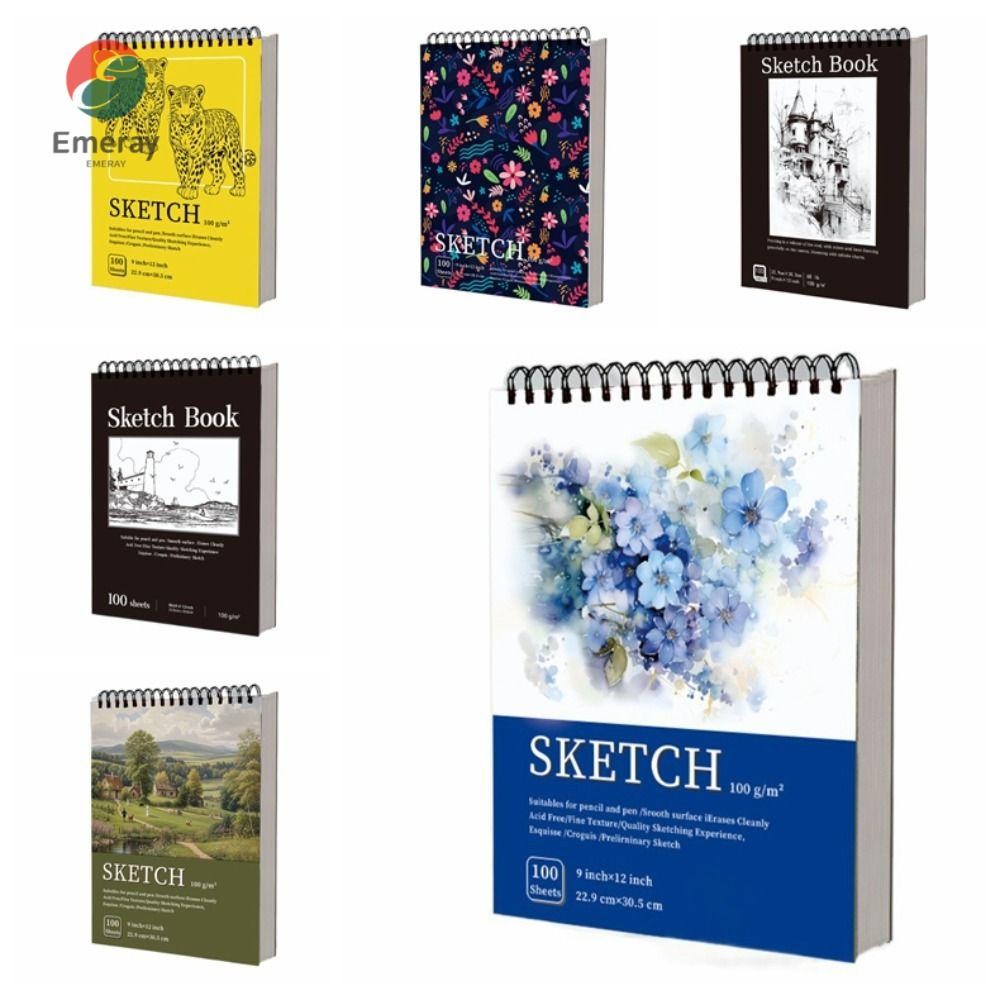 EMERAY Coil A4 Sketchbook, 100 แผ่นเป็นมิตรกับสิ่งแวดล้อมกระดาษวาดหนา ...