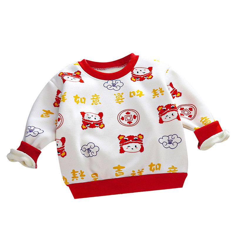 เสื้อสเวตเตอร์เด็กสไตล์ใหม่ปี 2024 สำหรับฤดูหนาว รอบคอกว้าง นุ่มนวล ...