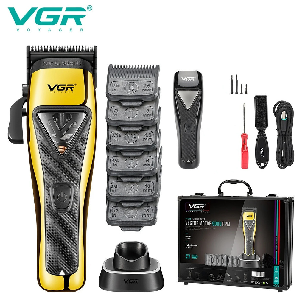 Vgr ใหม่ V-015 Pro clipper Vector Motor clipper 9000 RPM ปัตตาเลี่ยนผู้ชายไร้สาย V-015 | Shopee ...