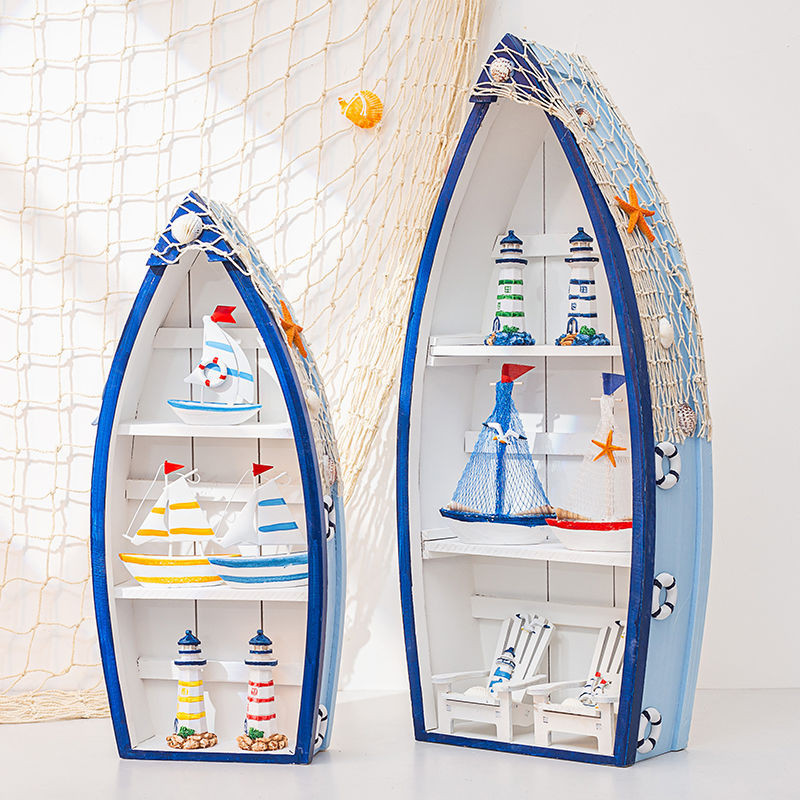 Wyd.meterranean Creative Boat-Shaped Display Cabinet หัตถกรรมตู้เรือ ...