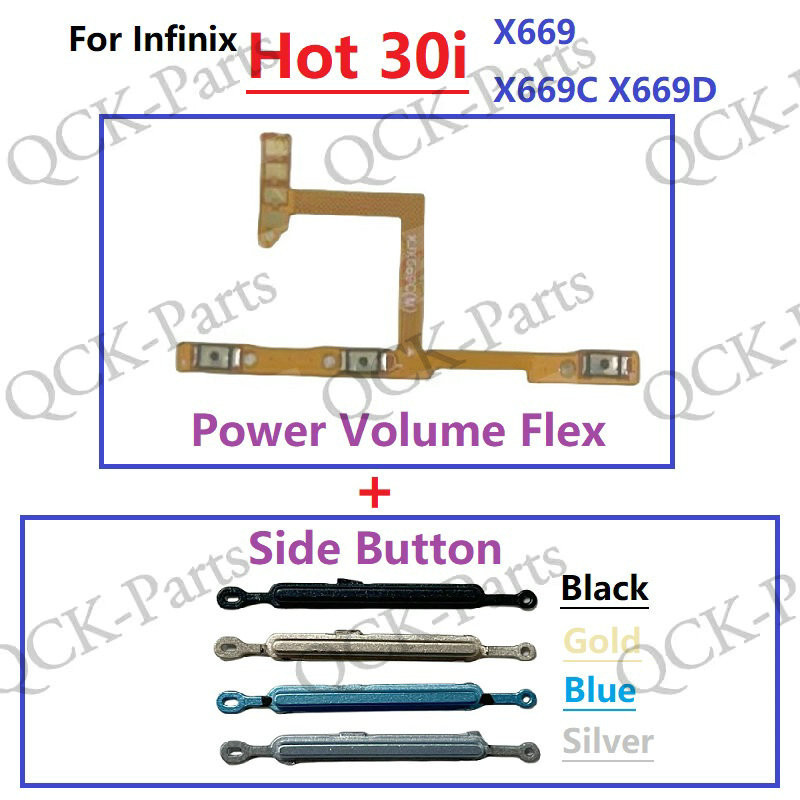 สําหรับ Infinix Hot 30i X669 X669C X669D เปิด/ปิดปุ่มสวิทช์ด้านข้าง ...