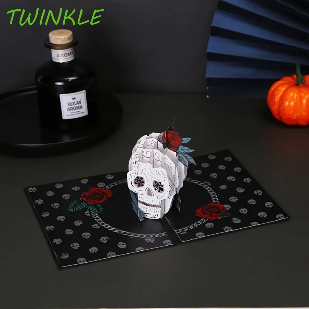 Twinkle1 3D Rose Skeleton Greeting Card, ส่วนบุคคลสร้างสรรค์ฮาโลวีน ...