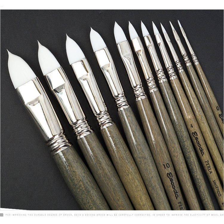ปากกาสเปนจักรพรรดิ ESCODA PERLA สีขาวมุก Toray ไนลอนขนสัตว์ลูกแมวลิ้น ...