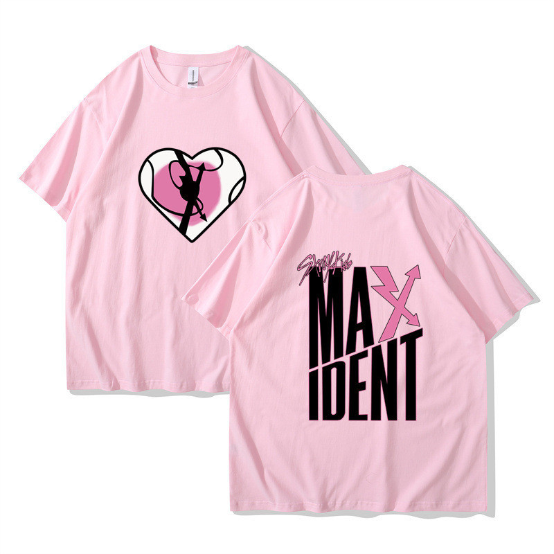 T-ShirtStraykids อัลบั้ม MAXIDENT สินค้าชนกันครึ่งแขนเสื้อยืดการ์ตูน ...
