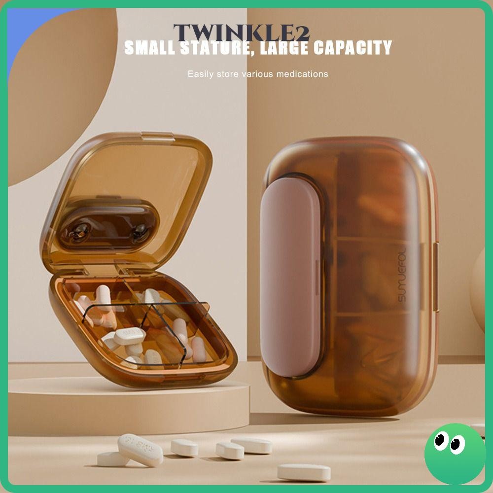 Twinkle ที่เก็บยา, กล่องยาป้องกันความชื้นขนาดเล็ก, แบบพกพา Travel Outdoor Pill Organizer Drugs ...
