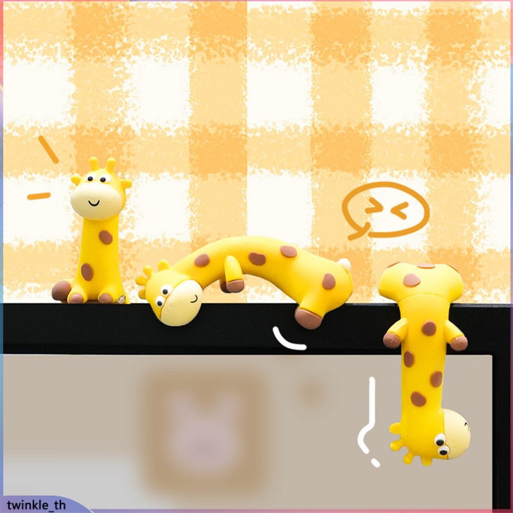 Car Screen Figurine Giraffe Computer Monitor Decor 3d Desk Toy Ornament ...