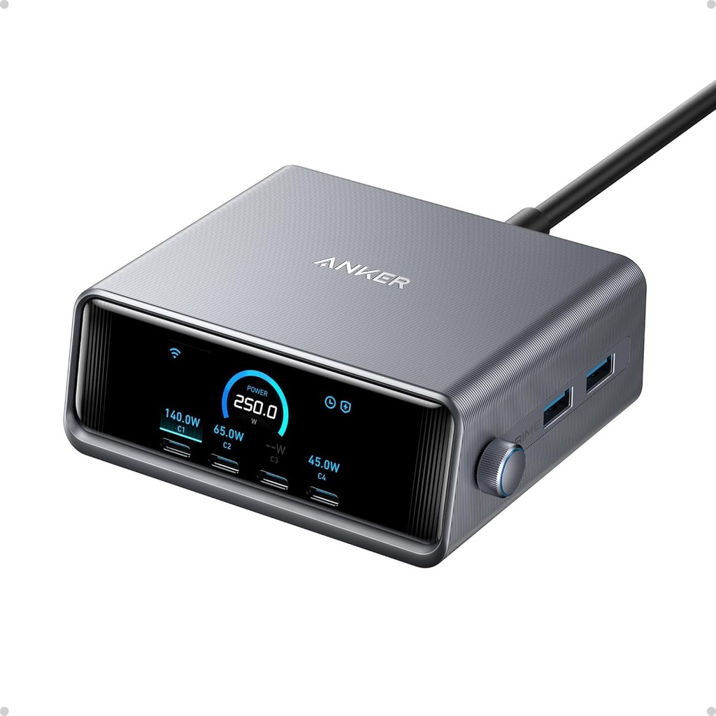 Anker A2345 Charger 250W GaN Prime USB C สถานีชาร์จ Ultra-Fast 6-Port 2 ...