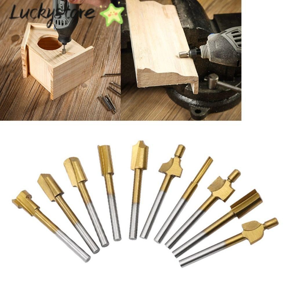 Lucky 10 ชิ้นเจาะบิต, 1/8" 3 มิลลิเมตร Shank DIY Router Bits, แบบพกพา ...