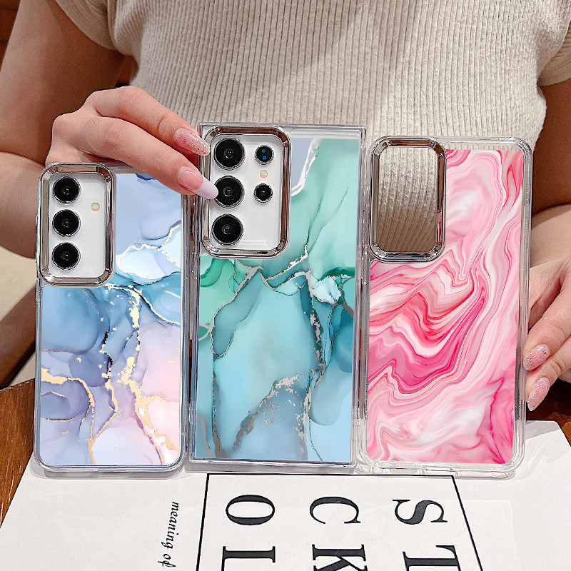Samsung Galaxy S24 S24 PLUS S22 Ultra S21FE A55 A33 A54 5G Gradient Marble Square เคสโทรศัพท์กัน ...