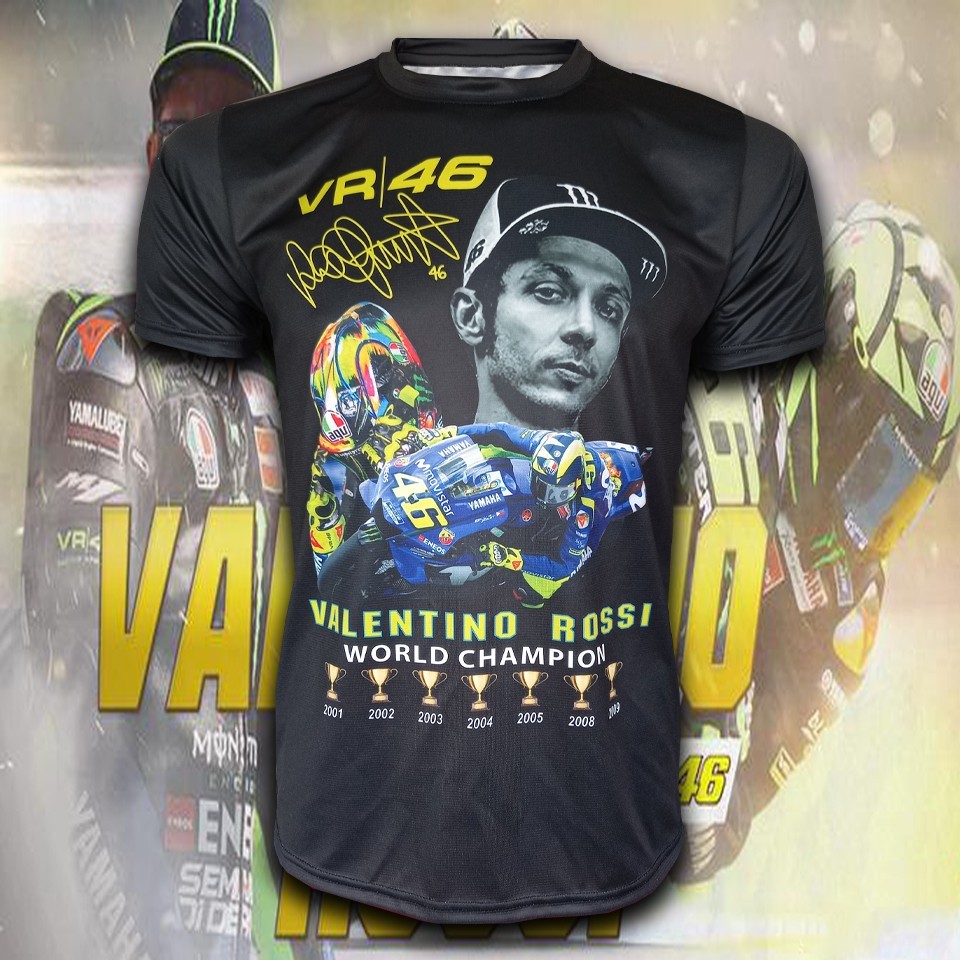 Vr46 Racing Valentino Rossi Tshirt เสื้อไมโครไฟเบอร์ | Shopee Thailand