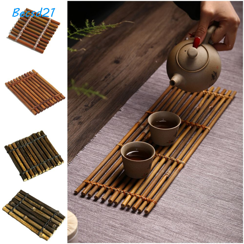 BECSD พิธีชงชาถ้วย, ไม้ไผ่สีเหลืองไม้ไผ่แพ Coaster, Multi-purpose ...