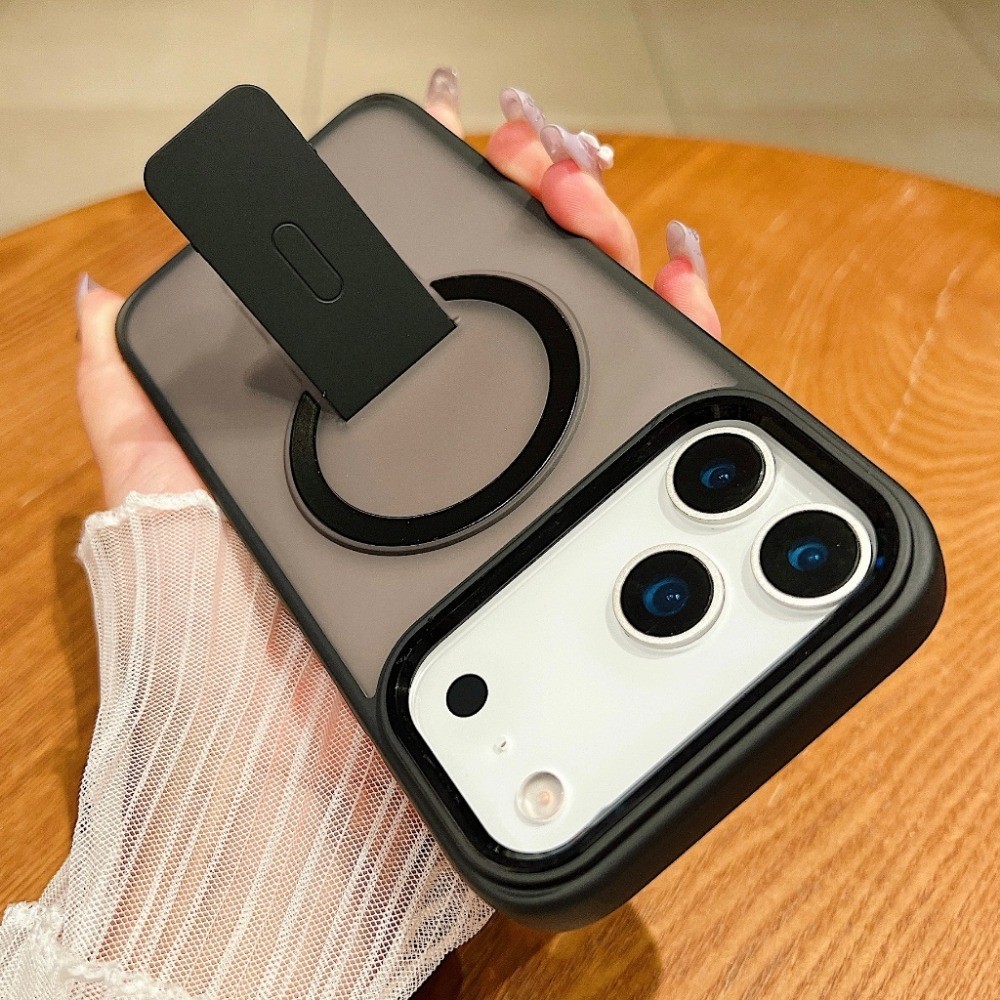 โลหะหรูหราเลนส์ซ่อนประเภท Flip Bracket เคสโทรศัพท์แม่เหล็กสําหรับ ...