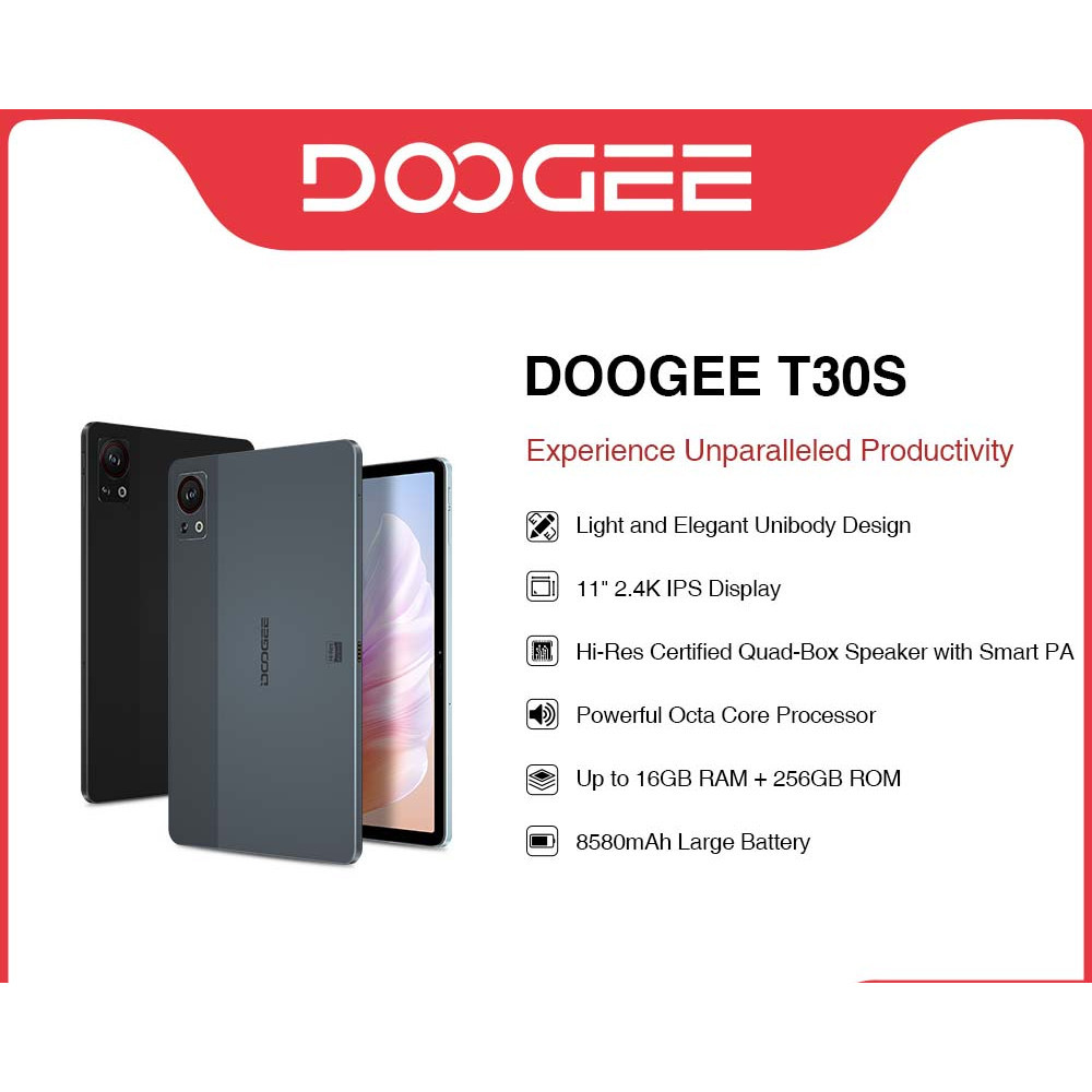 World Premiere DOOGEE T30S แท็บเล็ต 11 "2.4K TV ได้รับการรับรอง 16GB(6 ...