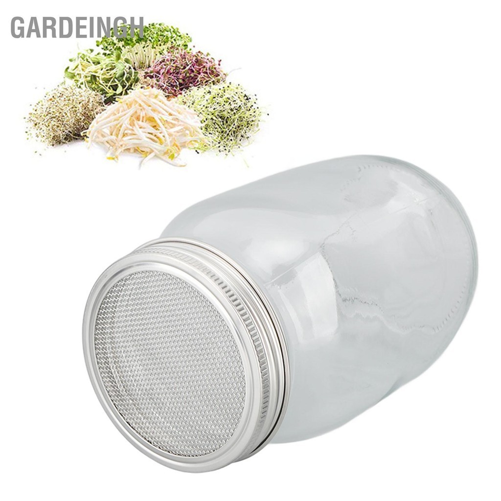 GardeingH 2PCS Mason Jar Sprouting Kit ฝาปิดตาข่ายกว้างปากระบายน้ำง่าย ...