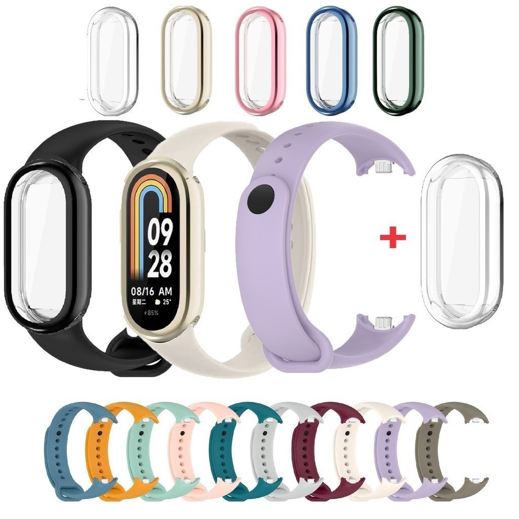 สําหรับ Xiaomi MiBand 8 9 สายซิลิโคน + เคส TPU สําหรับ Mi Band 8 9 นุ่ม ...