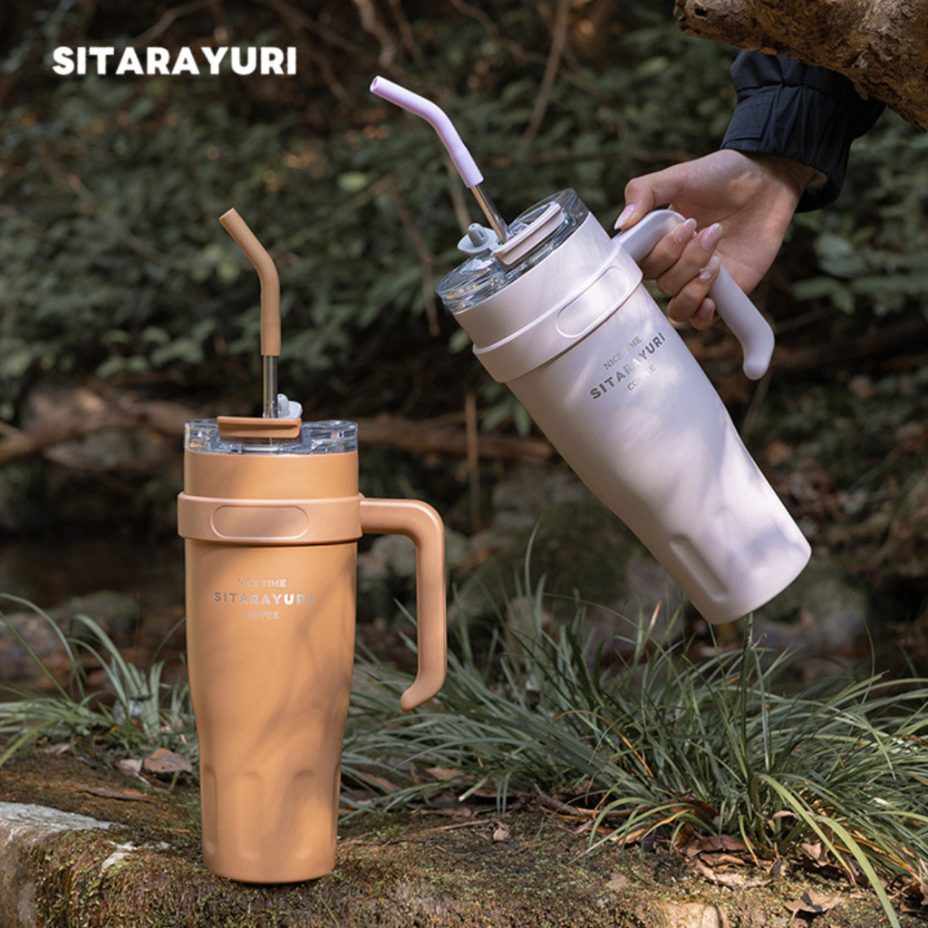 SITARAYURI (ของแท้) แก้วสแตนเลสเก็บความเย็น/ร้อน แก้วมีหูจับ แก้วเก็บ ...