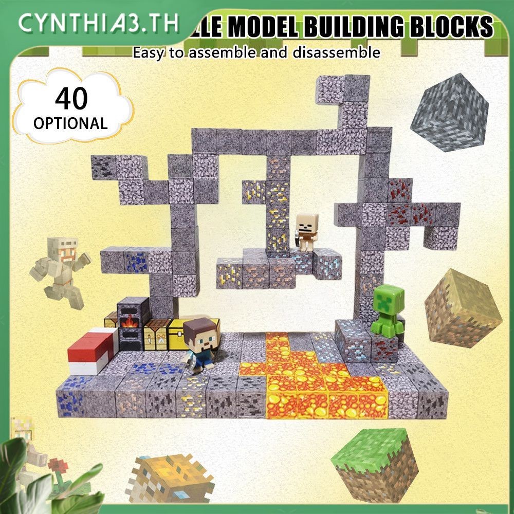 Minecraft Building Block Diy สินค้าแร่แม่เหล็ก Cube ของเล่น Diy ชุด Mc ...