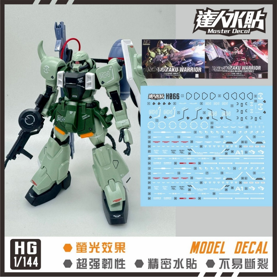 Master H066 HG 1/144 Gunn er Zaku Warrior Seed 22/23 Water Slide Decal Fluo Type | Shopee Thailand