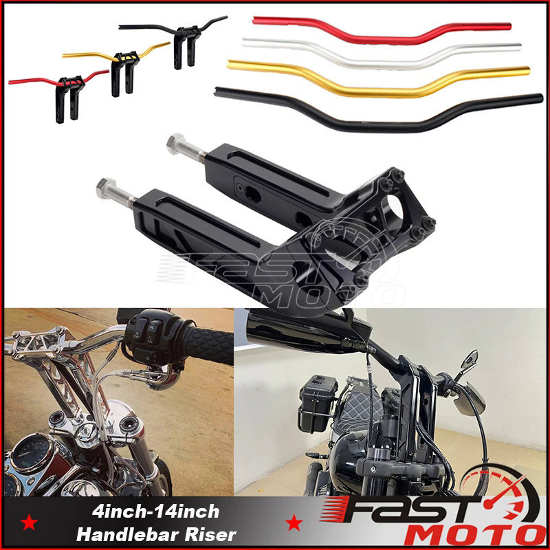 FM 4"-14" Pullback Riser Handlebar Clamp For Harley Dyna Street Bob ...