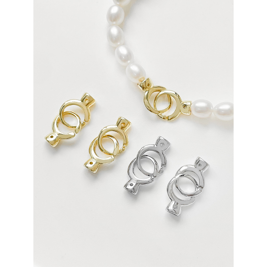 หัวเข็มขัดเชื่อมต่อ 18k สีการเก็บรักษา Pearl Connection Buckle diy Handmade | Shopee Thailand