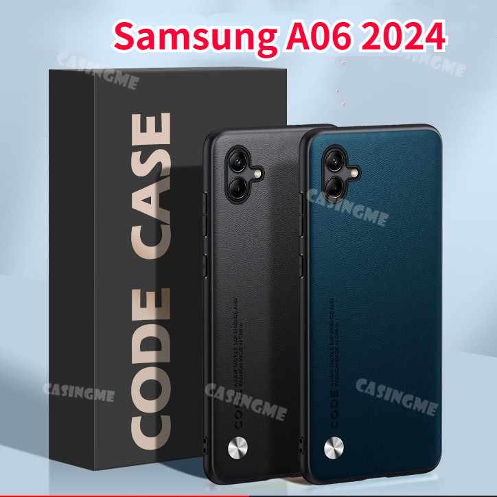 Samsung A06 2024 หรูหราผิวธรรมดาปลอกหนังสําหรับ Samsung Galaxy A06 A06s SamsungA06 06A s 4G 5G ...
