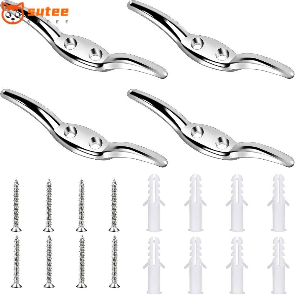 Sutee Cleat Hook สําหรับผ้าม่านสายไฟ,เงิน,โลหะสีขาว Marine ฮาร์ดแวร์ ...