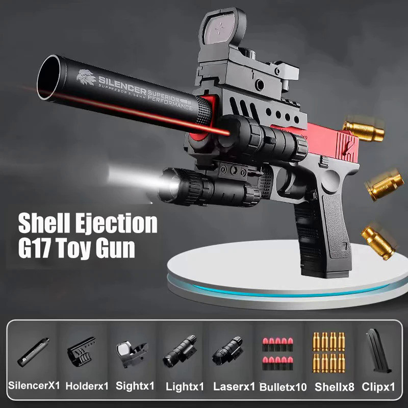 Shell Ejection G17 Soft Bullet Toy Gun Desert Eagle Airsoft Pistol Foam ...