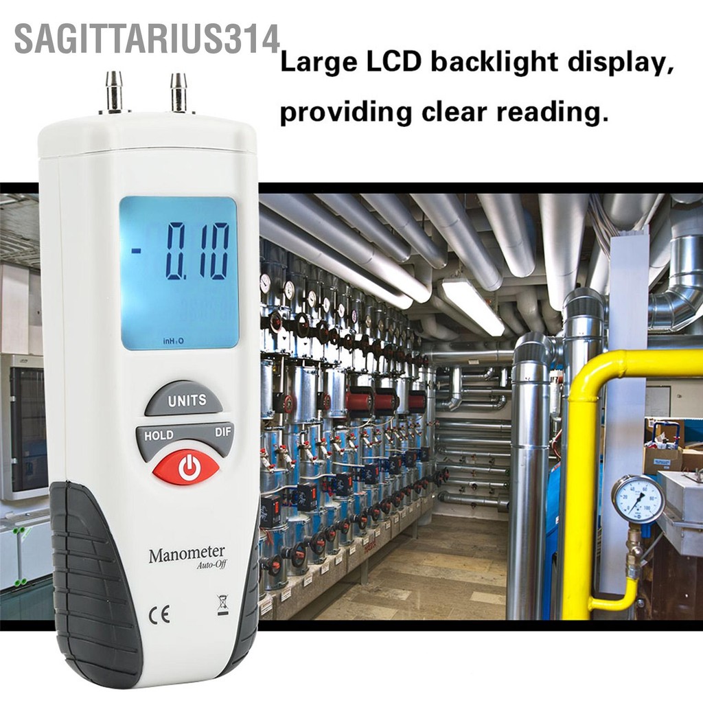Sagittarius314 HT-1890 Handheld Digital Manometer Differential Gauge มิเตอร์วัดความดันอากาศ 11 ...