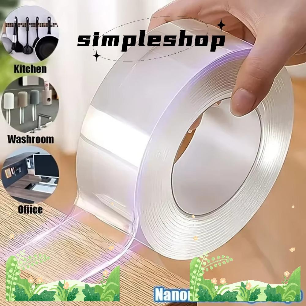 SIMPLESHOP เทปสองด้าน, เทปนาโนโปร่งใสสองด้าน, อุปกรณ์ในห้องน้ํานํากลับมาใช้ใหม่ได้กันน้ํา Strong ...