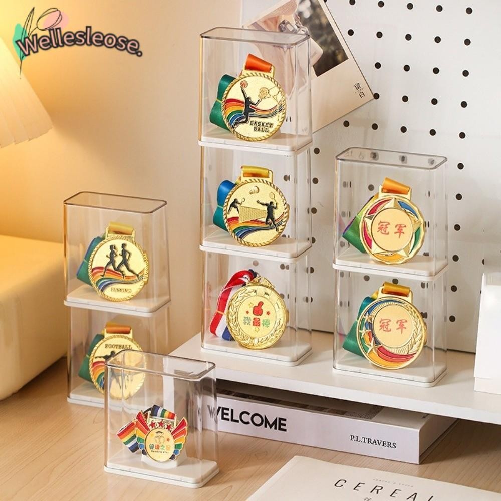 WELLE Badge Display Rack, อะคริลิคกันฝุ่น Badge Organizer,แบบพกพา ...