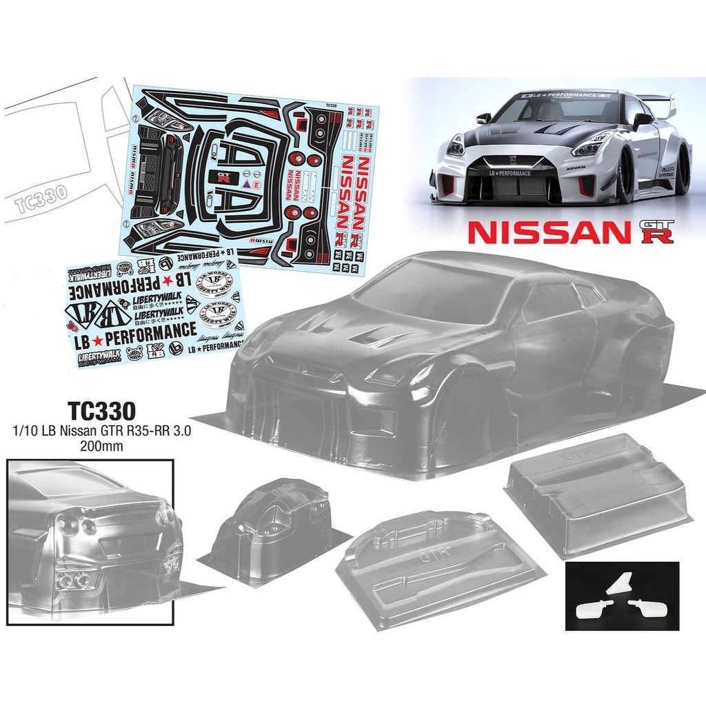 Tc330 1/10 Nissan Nissan GT-R GT5-RR3.0 กว้าง Body รถแบนวิ่ง Drift รถ ...