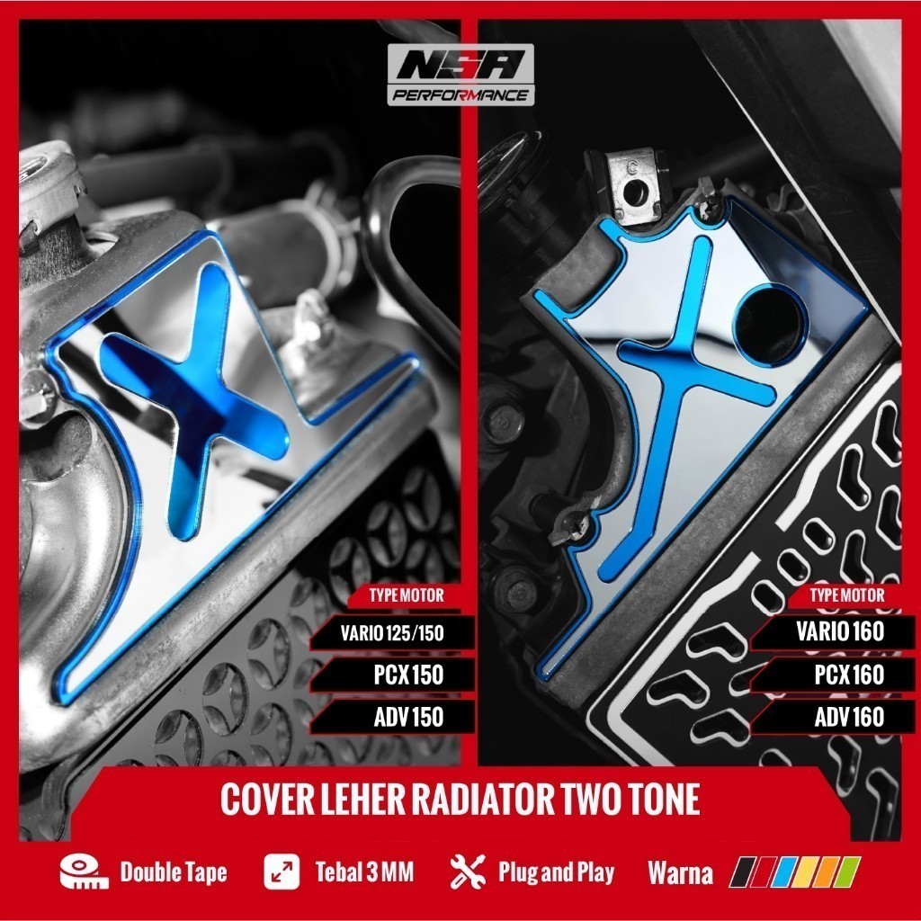 NSA TWO TONE RADIATOR คอฝาครอบ HONDA (VARIO PCX ADV STYLO) Honda 125 ...