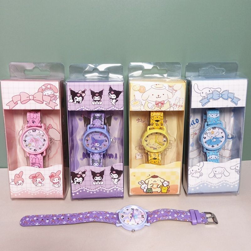 Sanrio Boxed Watch Student Kuromi Pom Purin Melody หนังนาฬิกา ...