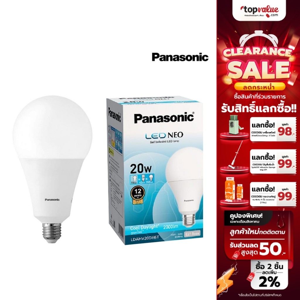 [ทักแชทรับโค้ด] Panasonic LED NEO Bulb หลอดไฟแอลอีดี รุ่น NEO ขั้ว E27 ...