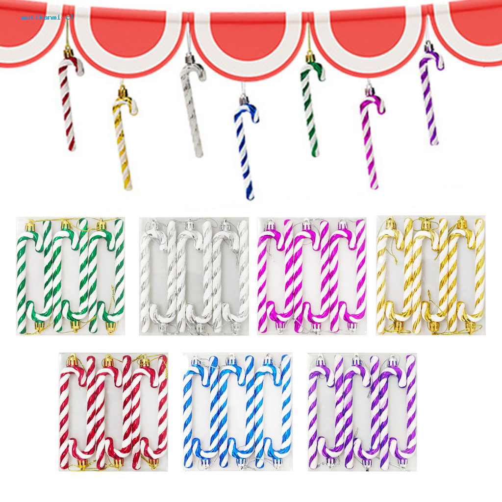Wutikanmi ตกแต่งวันหยุด Candy Canes ตกแต่งผนัง Candy Canes 6 ชิ้น ...