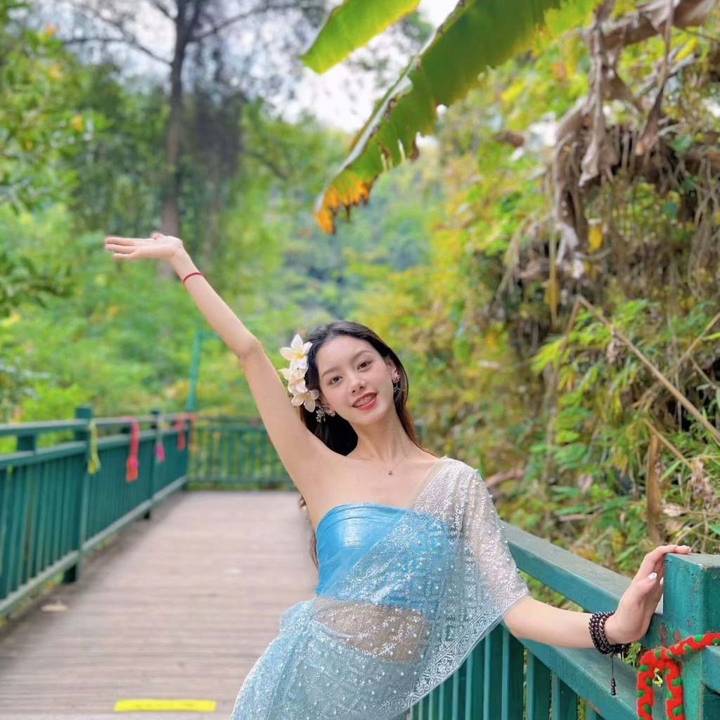 #西双版纳明星傣族服装鞠婧民族清新写真拍照民族服装筒裙,, Xishuangbenna Star Tsuba เครื่องแต่งกาย ...