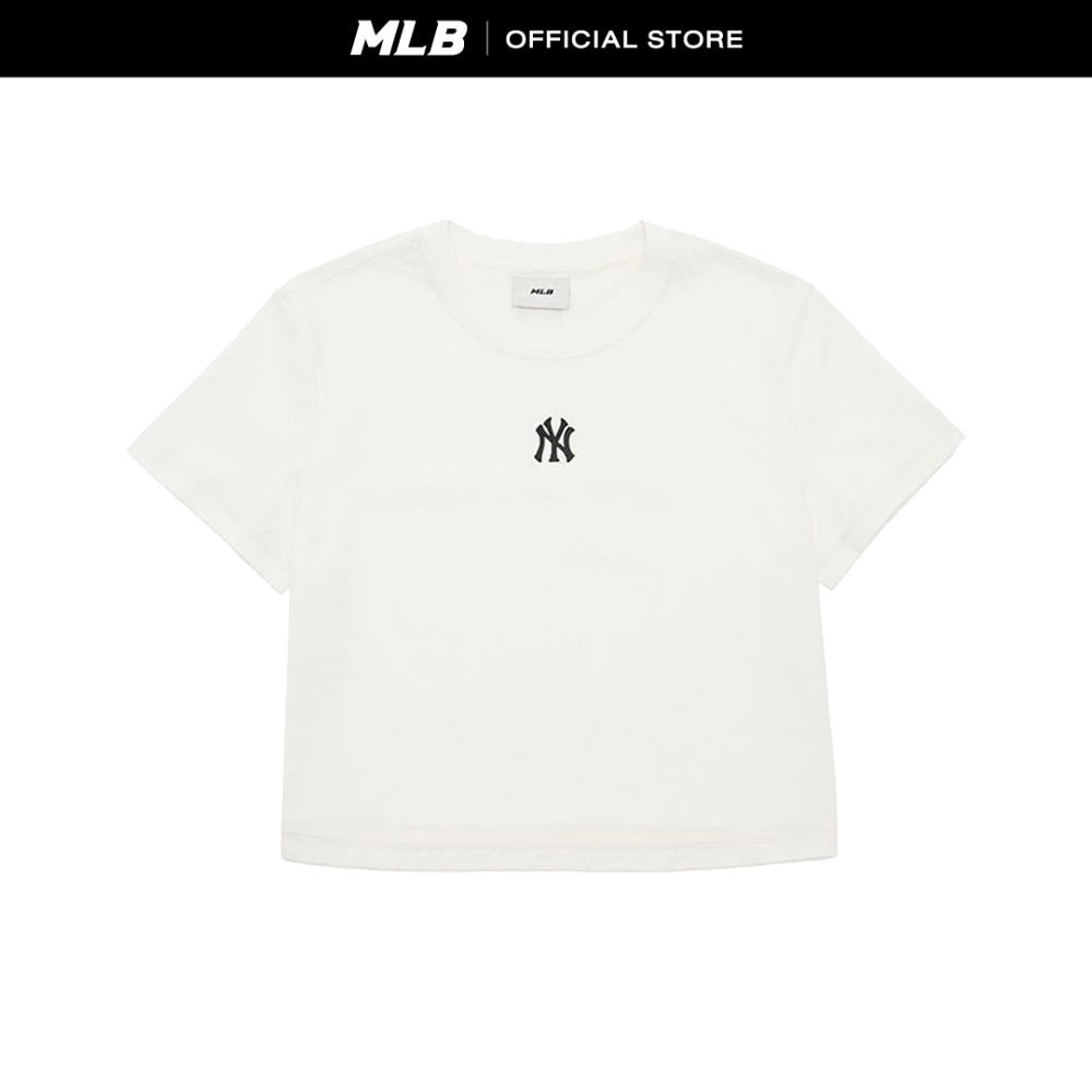 MLB เสื้อยืดทรงครอปผู้หญิง Basic Small Logo รุ่น 3FTSB0443 50IVS สีขาว ...