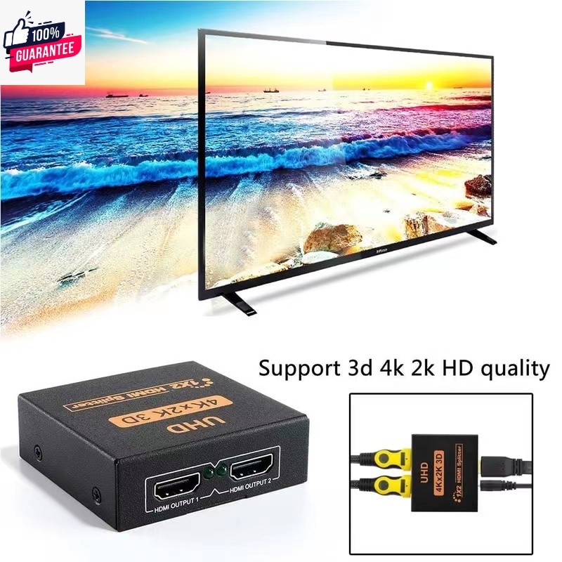 1 In 2 Out HDMI Splitter Hdcp 4k HD 2160P จอแสดงผลคู่ | Shopee Thailand