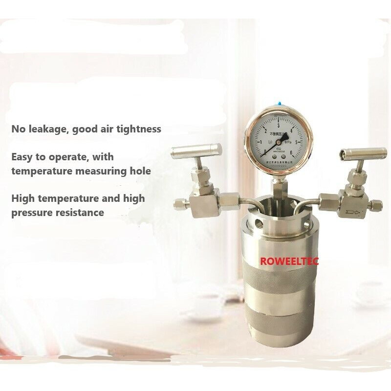 Hydrothermal synthesis Autoclave Reactor vessel + inlet outlet gauge ...