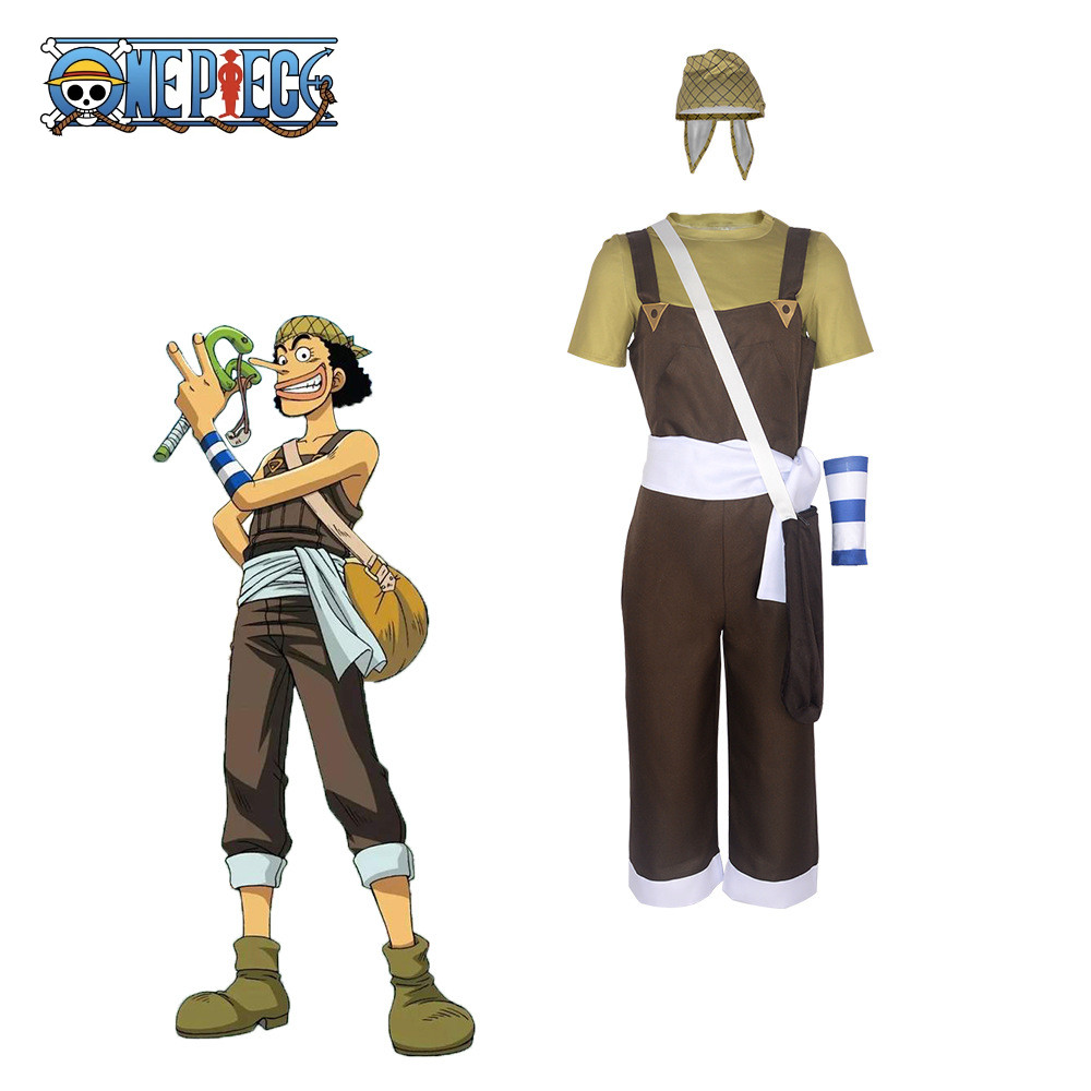 One Piece Anime COSPLAY costume: usopp's Full Set of Casual overalls ...