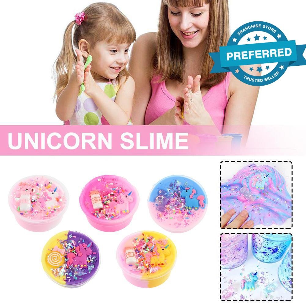 60ml Unicorn Slime Soft Plasticine ของเล่นเมือกยูนิคอร์นสีสันสดใส A0b9 ...