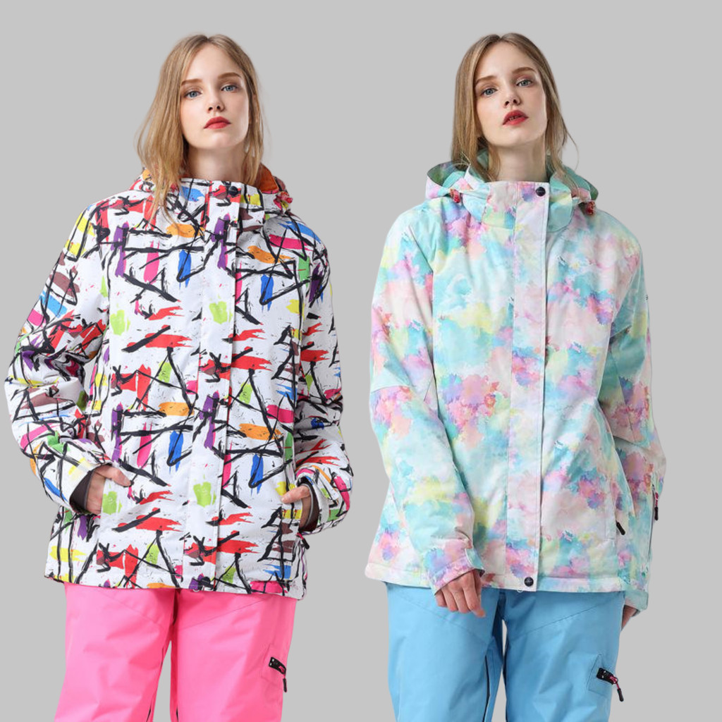 Double-board Veneer ชุดสกีชุดสูทหญิง Snow Country Halbin ให้ความอบอุ่น ...