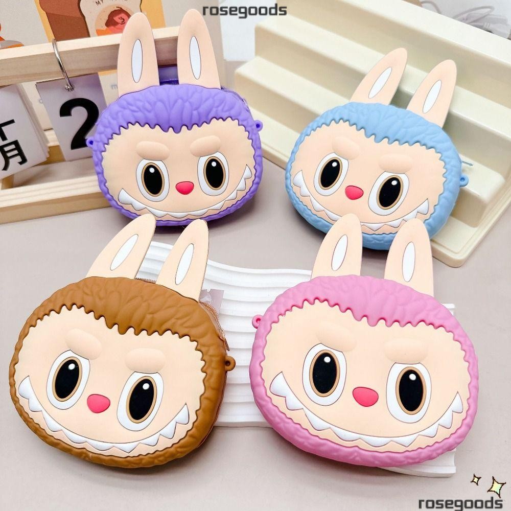Rose Coin Purse, Wallet Cartoon Labubu Crossbody Bag, Cute Silicone POP ...