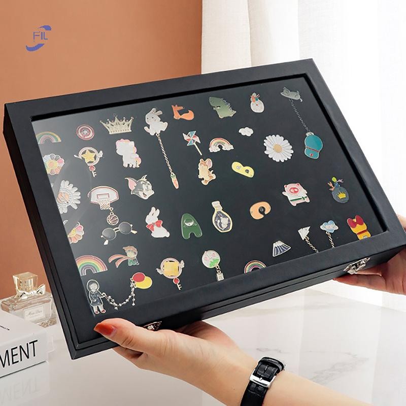 FIL Bar Badge กล่องเก็บโปร่งใสฝุ่นหน้าอก Pin กล่องเหรียญขาตั้งจอแสดงผล ...