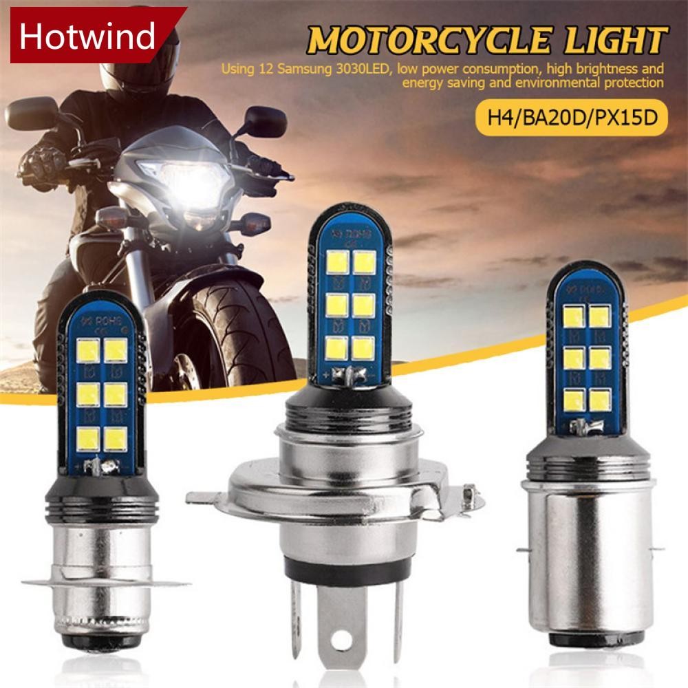 HTT รถจักรยานยนต์ 12V 12 SMD HeadLight หลอดไฟ H4 BA20D PX15D LED Hi Lo ...