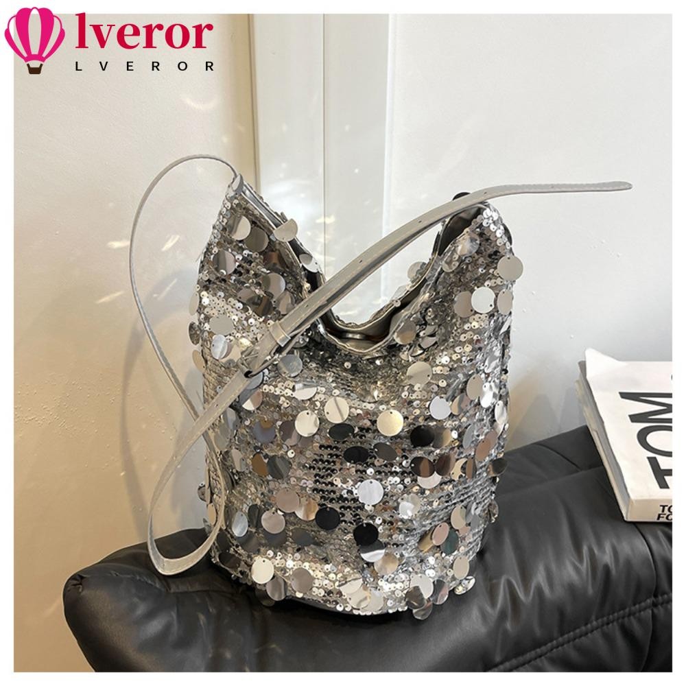 LVEROR Bucket Bag กับสายโซ่ระยิบระยับ สไตล์숄เดอร์หรือครอสบอดี้ | Shopee Thailand