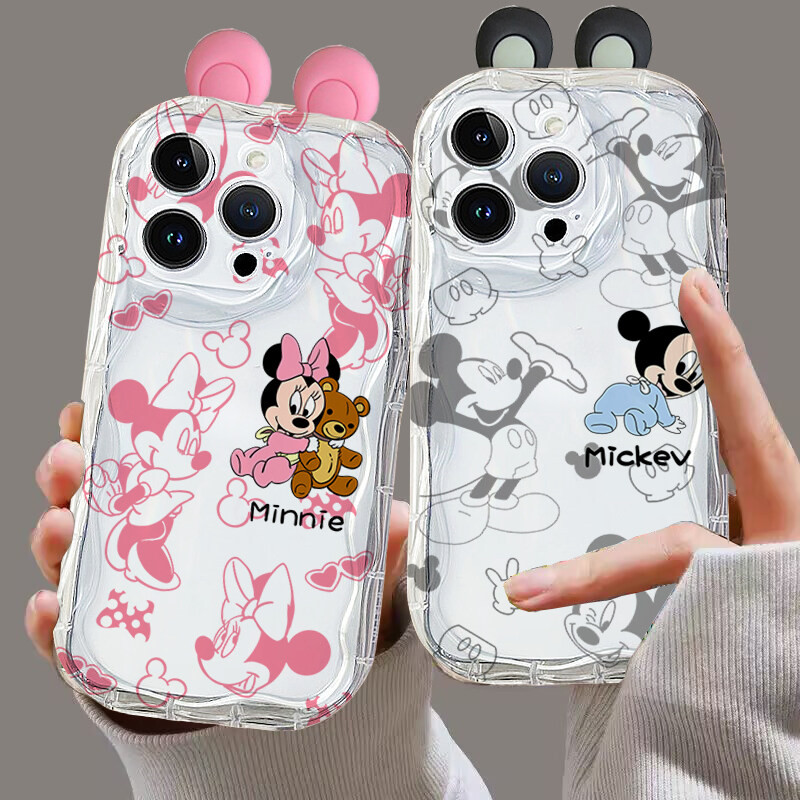 3D Mickey Minnie เมาส์สําหรับ Iphone 17 Pro Max 16 15 Pro Max 17 Air 16e Iphone17 Iphone16 กรณี ...