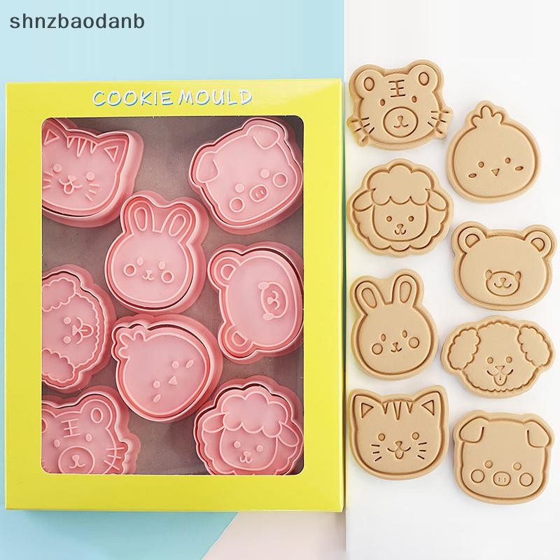 [shnzbaodanb] 8 ชิ้นชุดสัตว์เครื่องตัดคุกกี้แสตมป์พลาสติกการ์ตูนกดบิสกิตแม่พิมพ์ขนมครัวเบเกอรี่ ...