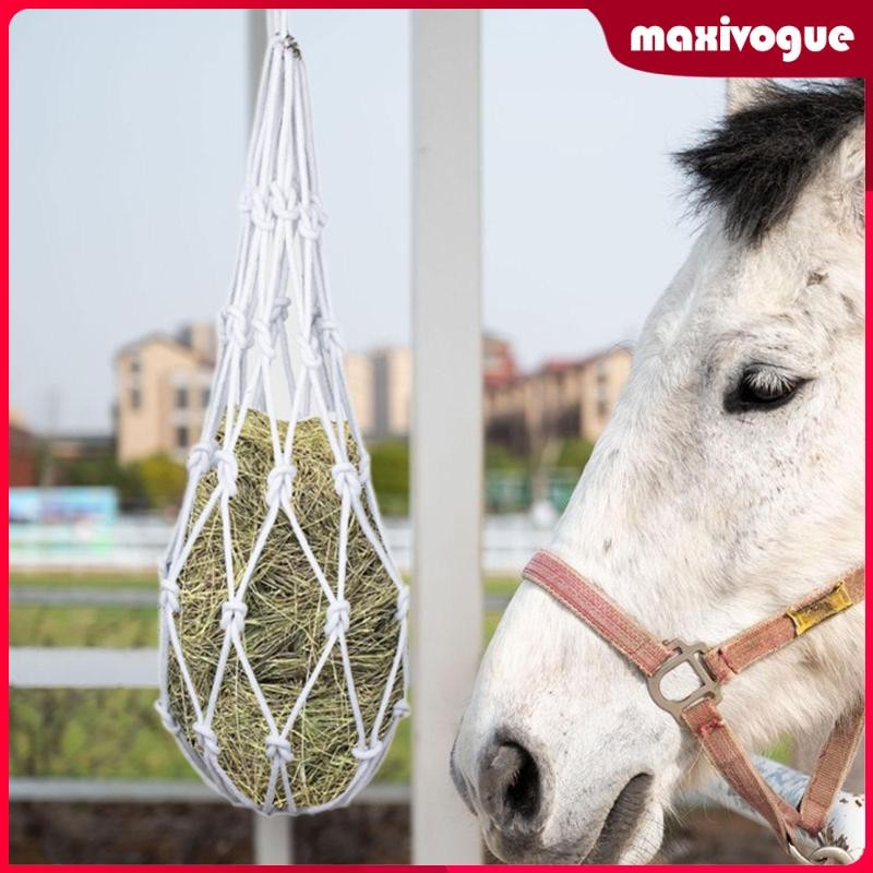 [Maxivogue] กระเป๋าหญ้าแห้ง Easy Filling Hay Feeder Net สำหรับม้าและแพะ ...